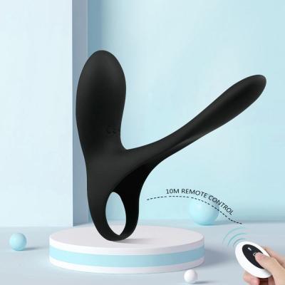 China Remote Control Couple Vibrator with Cock Ring Silicone 110mm Clitoris Stimulator for sale