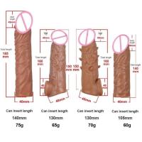 China TPE Sleeve Extender Reusable Dildo for Men Delay Ejaculation Penis Enlargement 7 Inch Sex Toy for sale
