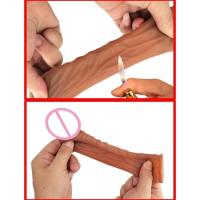 China TPE Sleeve Extender Reusable Dildo for Men Delay Ejaculation Penis Enlargement 7 Inch Sex Toy for sale