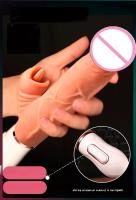 China Flesh Color One-Key Heating Dildo with Telescopic Swing Tongue Licking Vibration for Women for sale