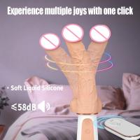 China Remote Control Telescopic Silicone Dildo 12 Inch Realistic Heating Vibrator for Women for sale