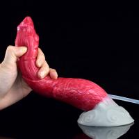 China Liquid Silicone Deer Dildo with Ejaculating Spray Function 7 Inch Strap On Anal Sex Toy for Women for sale