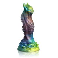 China Mixed Color Silicone Dragon Dildo 22.5cm Suction Cup Adult Sex Toy for Women for sale