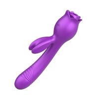 China Wholesale Rose Clitoral Sucking Rabbit Vibrator 10 Modes Telescopic Wand for Women for sale