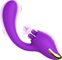 China 2 in 1 Silicone Dildo Vibrator Clitoral Stimulator 10 Vibration Modes USB Rechargeable G Spot Realistic Sex Toy for Women for sale