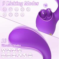 China 2 in 1 Silicone Dildo Vibrator Clitoral Stimulator 10 Vibration Modes USB Rechargeable G Spot Realistic Sex Toy for Women for sale