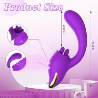 China 2 in 1 Silicone Dildo Vibrator Clitoral Stimulator 10 Vibration Modes USB Rechargeable G Spot Realistic Sex Toy for Women for sale
