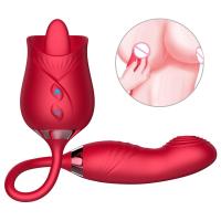 China Rose Vibrator with 10 Flapping and 10 Licking Modes USB Rechargeable Silicone Adult Toy for Women for sale