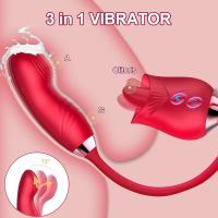 China Rose Vibrator with 10 Flapping and 10 Licking Modes USB Rechargeable Silicone Adult Toy for Women for sale