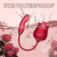 China Rose Vibrator with 10 Flapping and 10 Licking Modes USB Rechargeable Silicone Adult Toy for Women for sale