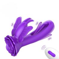 China Rose Licking Tongue Vibrator Butterfly G-spot Stimulator 9 Frequency 166g Silicone Waterproof for sale