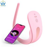 China Silicone Butterfly Vibrator Wearable G Spot Massager App Remote Control 7 Frequency Modes 49.5g for sale