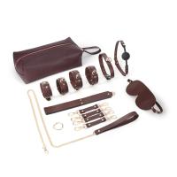 China Real Leather Bondage Gear BDSM Kit with PU Handcuffs for Couples Erotic Foreplay 5 Piece Set for sale