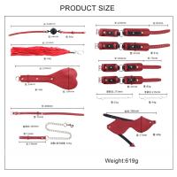 China 8-Piece PU Leather Bondage Set with Bag BDSM Restraints Kit for Adult SM Games Black Red for sale