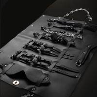 China 8-Piece PU Leather Bondage Set with Bag BDSM Restraints Kit for Adult SM Games Black Red for sale
