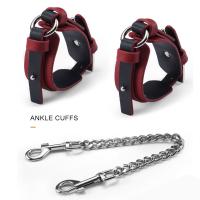 China 8-Piece PU Leather Bondage Set with Bag BDSM Restraints Kit for Adult SM Games Black Red for sale