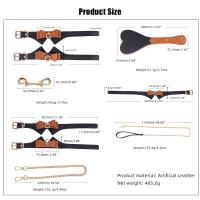 China Double Color PU Bondage Gear Set 5pcs with Bag Handcuffs BDSM Kit Adult Sex Toy for sale