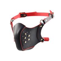 China Adjustable PU Leather Puppy Muzzle BDSM Mouth Restraint Kit 144g Bondage Gear for Men Women Pet Play for sale