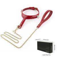 China Crocodile Pattern Leather Bondage Restraints Kit with Collar BDSM Set for Women 5 Piece for sale