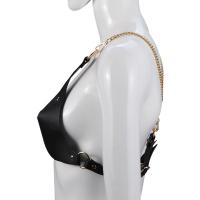 China Black PU Leather Bondage Kit Set for Women with 5 Piece Slave Gear Lingerie for sale