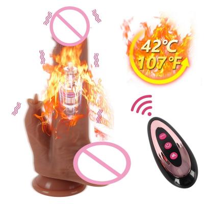 China Remote Control Thrusting Heating Silicone Dildo 9 Speeds 220mm for Women for sale