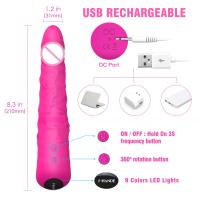 China Medical Silicone Rotating Dildo Vibrator 9 Modes USB Rechargeable IPX7 Waterproof for Women Couples for sale