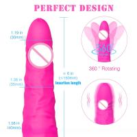 China Medical Silicone Rotating Dildo Vibrator 9 Modes USB Rechargeable IPX7 Waterproof for Women Couples for sale