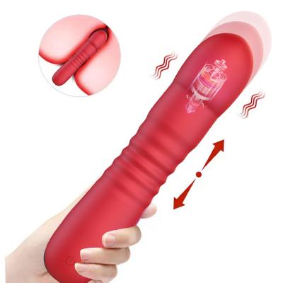 China Telescopic Vibrating Stick for Women 7 Inch Silicone Masturbation Device with 10 Vibration Modes for sale