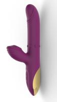 China Rabbit Vibrator Dual Motors G Spot Dildo with Beaded Rotation Silicone USB Rechargeable 230mm for sale