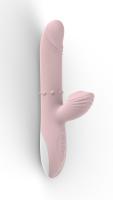 China Rabbit Vibrator Dual Motors G Spot Dildo with Beaded Rotation Silicone USB Rechargeable 230mm for sale