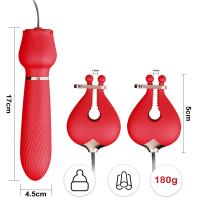 China Silicone Nipple Clamps Vibrating with Wireless Remote Control 10 Modes USB Charging 17cm for sale