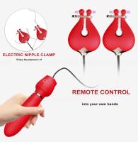 China Silicone Nipple Clamps Vibrating with Wireless Remote Control 10 Modes USB Charging 17cm for sale