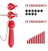 China Silicone Nipple Clamps Vibrating with Wireless Remote Control 10 Modes USB Charging 17cm for sale