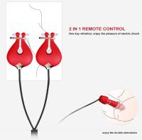 China Silicone Nipple Clamps Vibrating with Wireless Remote Control 10 Modes USB Charging 17cm for sale