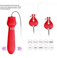 China Silicone Nipple Clamps Vibrating with Wireless Remote Control 10 Modes USB Charging 17cm for sale