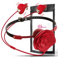 China Rose SM Mouth Plug Ball Nipple Clamp Vibrator Love Egg Masturbator Adult Sex Toy for Couples 7 Speed for sale