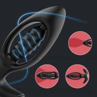 China Rechargeable Silicone Anal Beads Plug with 9 Vibration Modes Magnetic Charging Adult Toy for sale