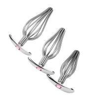 China Stainless Steel Mini Anal Plug Hollow Out Sex Toy for Women 3 Sizes 76g 98g for sale