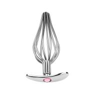 China Stainless Steel Mini Anal Plug Hollow Out Sex Toy for Women 3 Sizes 76g 98g for sale