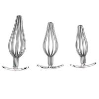 China Stainless Steel Mini Anal Plug Hollow Out Sex Toy for Women 3 Sizes 76g 98g for sale