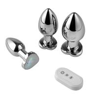 China APP Remote Control Bluetooth Butt Plug Metal Anal Vibrator Prostate Massager 58.7g 96.3g 139.3g for sale