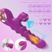 China Retractable Vibrator Thread Structure Vibrating Masturbation Stick  Sucking Heating Dildo Vibrators Massager for sale