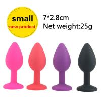 China Silicone Red Black Jewel Butt Anal Plug Sex Toys Couple Unisex Smooth Adult Products 3 Sizes S 7cm M 8cm L 9cm for sale