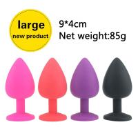 China Silicone Red Black Jewel Butt Anal Plug Sex Toys Couple Unisex Smooth Adult Products 3 Sizes S 7cm M 8cm L 9cm for sale