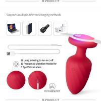 China Remote Control Silicone Thrusting Anal Plug 5 Modes Vibration 3 Thrusting Anal Vibrator for Women 200mAh for sale