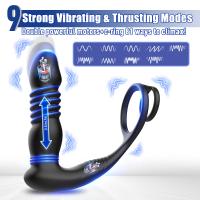 China Wireless Remote Control Prostate Massager Anal Butt Plug Silicone 9 Vibration Modes for Men Delay Ejaculation for sale