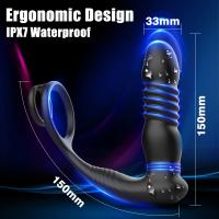 China Wireless Remote Control Prostate Massager Anal Butt Plug Silicone 9 Vibration Modes for Men Delay Ejaculation for sale