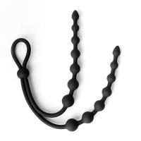 China Medical Silicone 2 in 1 Cock Ring and Anal Beads Delay Ejaculation Sex Toy 856.2mm for sale