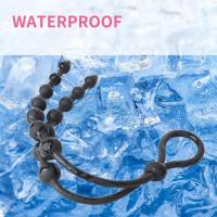 China Medical Silicone 2 in 1 Cock Ring and Anal Beads Delay Ejaculation Sex Toy 856.2mm for sale