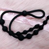 China Medical Silicone 2 in 1 Cock Ring and Anal Beads Delay Ejaculation Sex Toy 856.2mm for sale